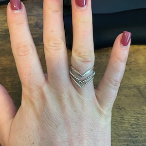 Triple Chevron Ring, Boho Ring, Sterling Silver Ring for Women ...