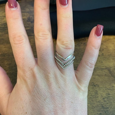 Triple Chevron Ring, Boho Ring, Sterling Silver Ring for Women ...