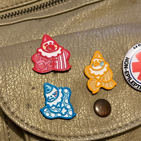 Cute Lil Clown Enamel Pins - Etsy