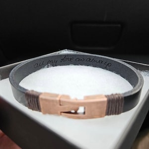 Personalized Men Leather Bracelet,secret Message Bracelet,custom ...