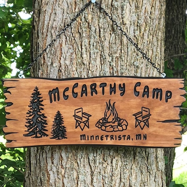 Outdoor Wood Sign Custom Camp Sign Personalized Camping Sign RV Decor ...