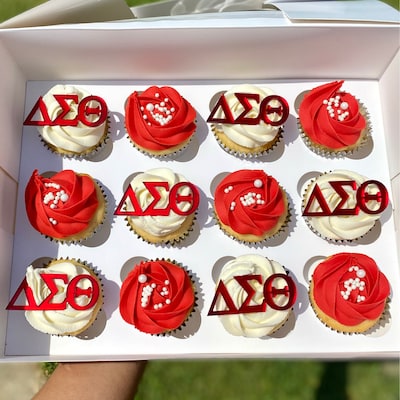 Sorority Cupcake Toppers/charms set of 6 Delta Sigma Theta, Alpha Kappa ...