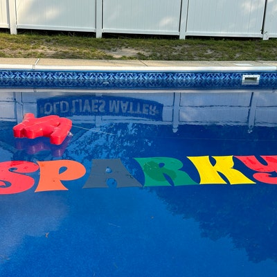 Colorful Floating Plastic Pool Letters and Numbers Thin Customizable ...