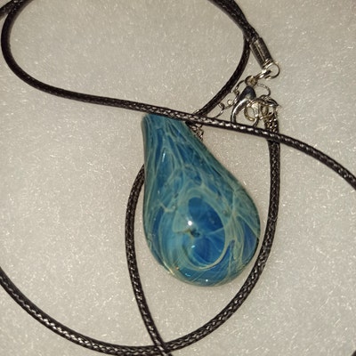 Glass Eye Pendant Flameworked Boro Yellow Iris Blue Casing - Etsy
