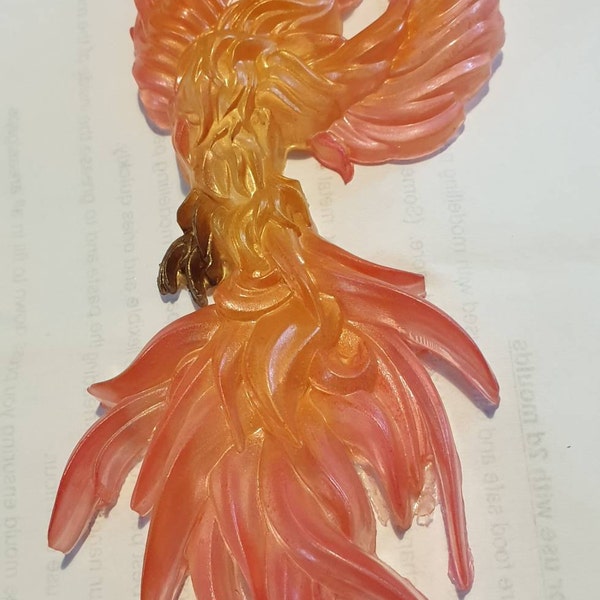 Emlems Large Phoenix Silicone Mould Food Safe for Cake Toppers, Resin ...
