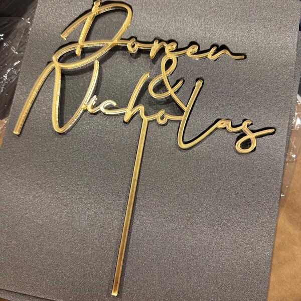 Personalized Cake Topper, Custom Names Cake Topper, Mr and Mrs Cake ...