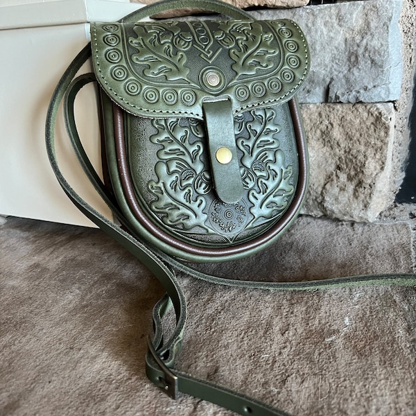 UKRAINIAN Green Olive Leather Shoulder Bag Crossbody Bag Leather ...
