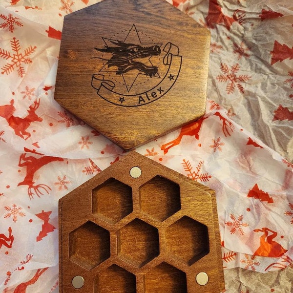 Engraved RPG Gaming Dice Box - Dice Box and Tray, Dice Vault for RRG ...
