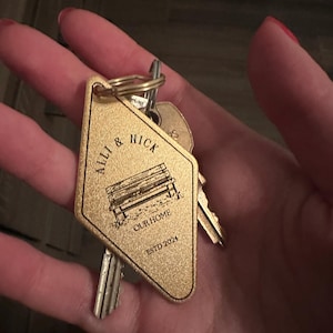 Personalized Vintage Hotel Keychain // Gold Key Ring // Personalised ...
