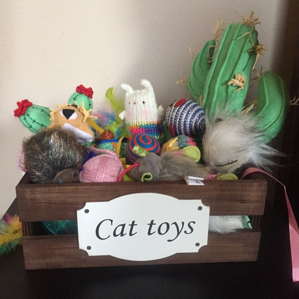 Cat Toy Box Personalized Size XS, Cat Toy Storage, Cat Furniture ...