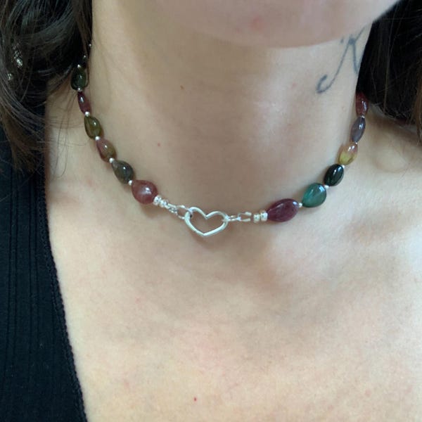 Pastel Rainbow Jade Gemstone Hand Knotted Bead Necklace, Fairy Core ...