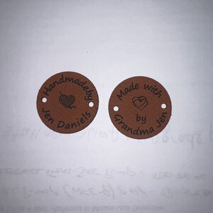 1.25 Round Vegan Leather Knitting Labels Custom - Etsy