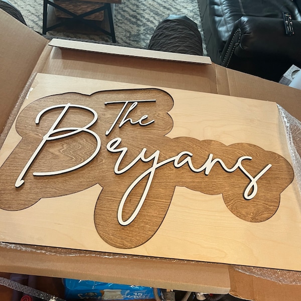 Wooden Name Sign Layered Name Sign Custom Name Wood Sign Backdrop Sign ...