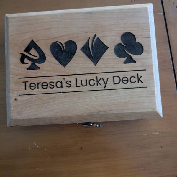 Personalized Family Game Night Box Custom Wooden Card Dice Storage ...