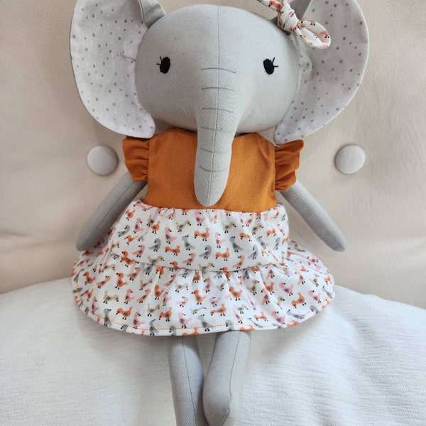 Elephant Sewing Pattern PDF Make a Stuffed Elephant Doll / Stuffed ...