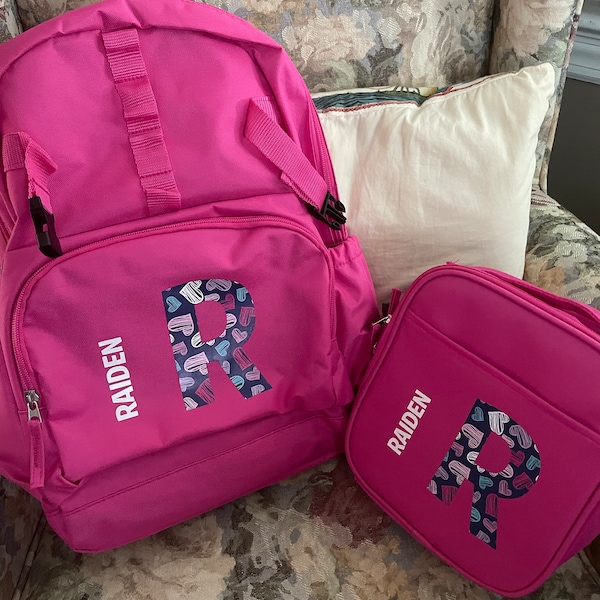 Personalized Pink Pretty Pattern Backpack - Back to School - Kids ...