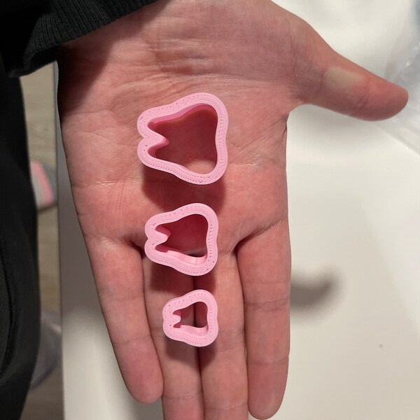 Rounded Star Clay Cutters 1in - .25in, 3D Printed Cutter, Cutter Set ...