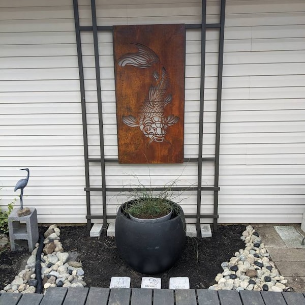 Metal Privacy Screens | Koi Fish Art | Decorative Screens | Oversize ...