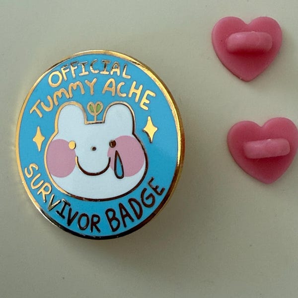 OFFICIAL Tummy Ache Survivor Badge | Funny & Cute Enamel Pin | Lapel ...