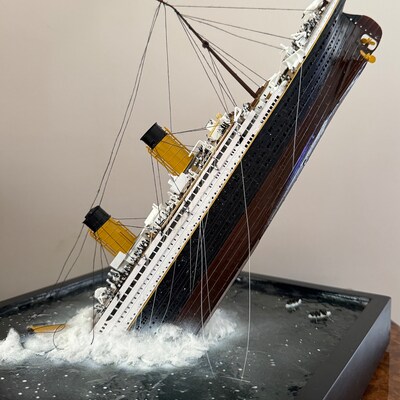 Handmade Titanic Model in Frame With Illumination Historical Art - Etsy