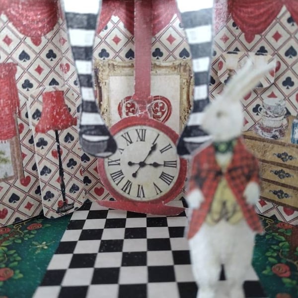 Alice in wonderland Mini Book Printable Pop Up Open Up Paper ...