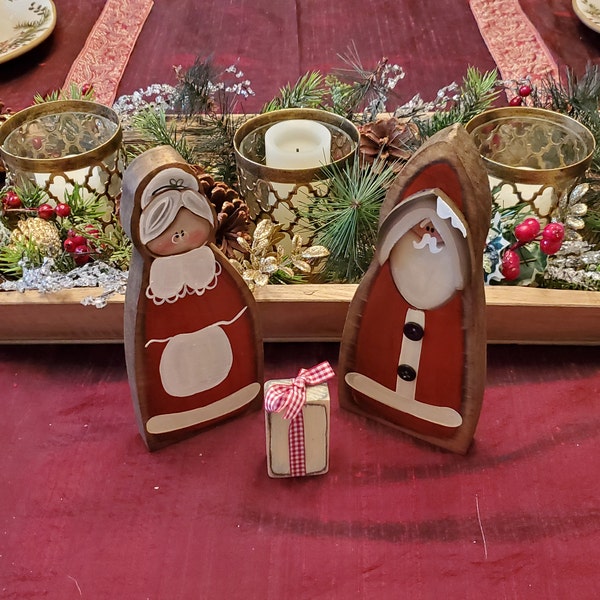 Wood Santa Clause Set/tabletop/ 3 Piece Set/8" Tall/ Made PER Order NOT ...