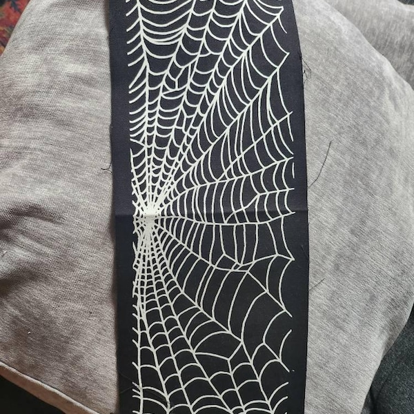 Spider Web Collar Screen Printed Patch Horror Punk Black Metal Goth - Etsy