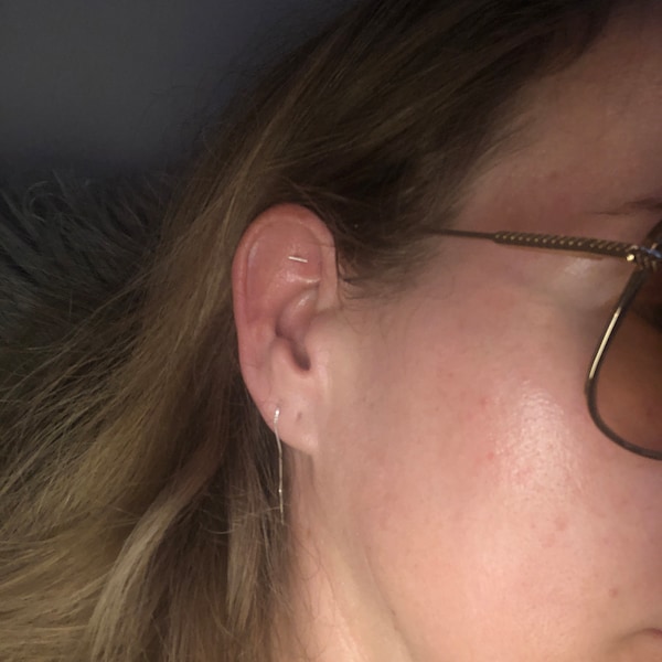 Thread Earrings, Pull Through Earring, Double Piercing Earring Chain ...