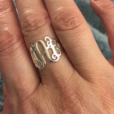 Sterling Silver Monogram Necklace1.5 Inch Monogrammed - Etsy