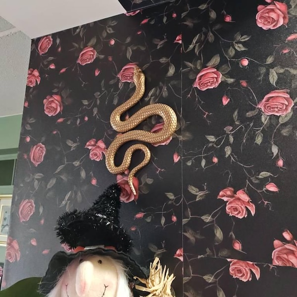 Bronze Snake Wall Hanging, Snake Wall Art, Alt Home Decor, Unusual Gift ...