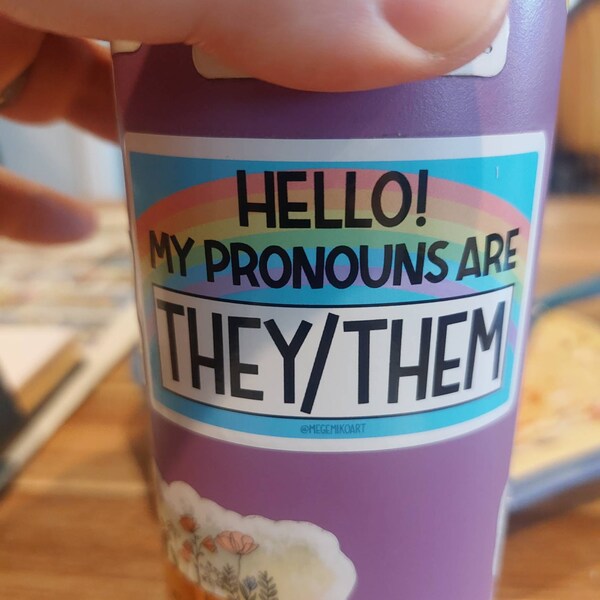 THEY/THEM Name-tag Sticker - Etsy
