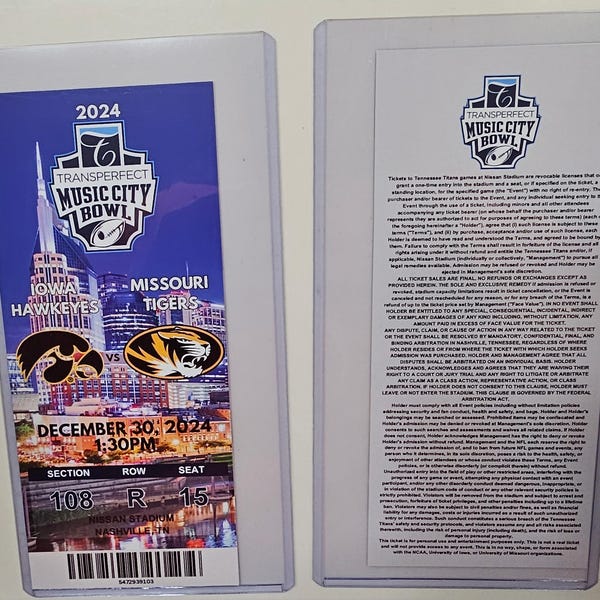Sports Event Commemorative Souvenir Ticket Stub (nba, Nfl, Pga, Nhl, Ncaa, Championship ...