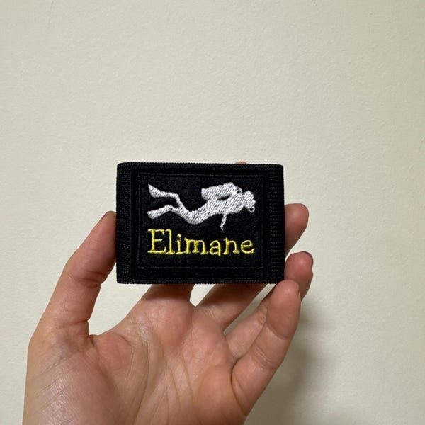 Custom Name Scuba Dive Tag, Personalized Embroidered Scuba BCD Name Tag ...