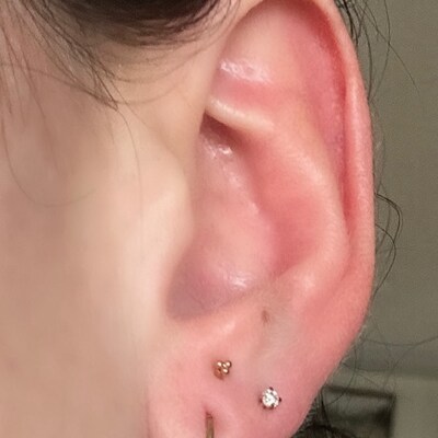 16G Gold Tragus Stud/ 1.5mm 4mm Cartilage Earring/ Tragus Stud ...
