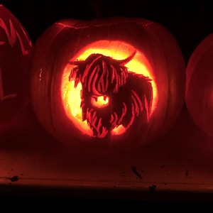 Highland Cow Pumpkin Stencil, Printable Pumpkin Stencil, Jack O ...