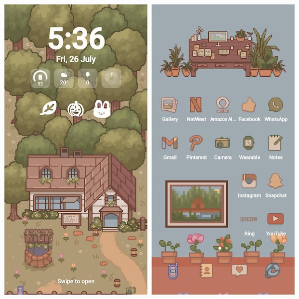 Cottagecore Pixel | Cute Aesthetic Ios App Icons, Kawaii Pixel ...