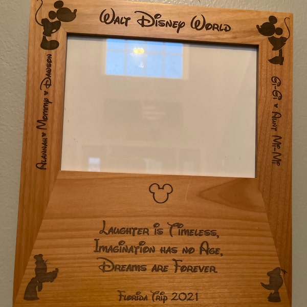 Personalized Picture Frame, 5x7, Custom Gift, Disneyland, Disneyworld ...