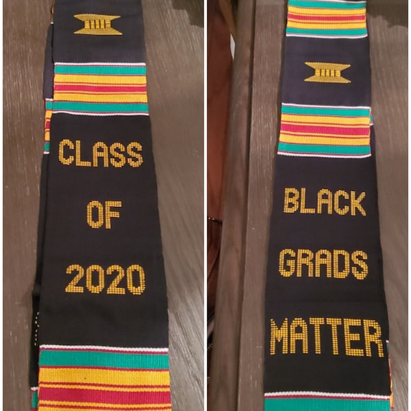 Black Grads Matter Class of 2026 Authentic Kente Stole Cloth Graduation ...