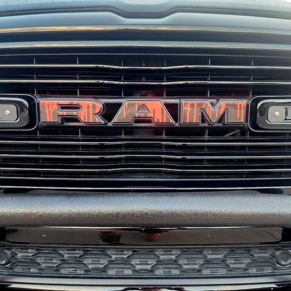 RAM Grill Emblem Overlay Decals DRIPPING RED Fits 2009-2026 1500-5500 ...