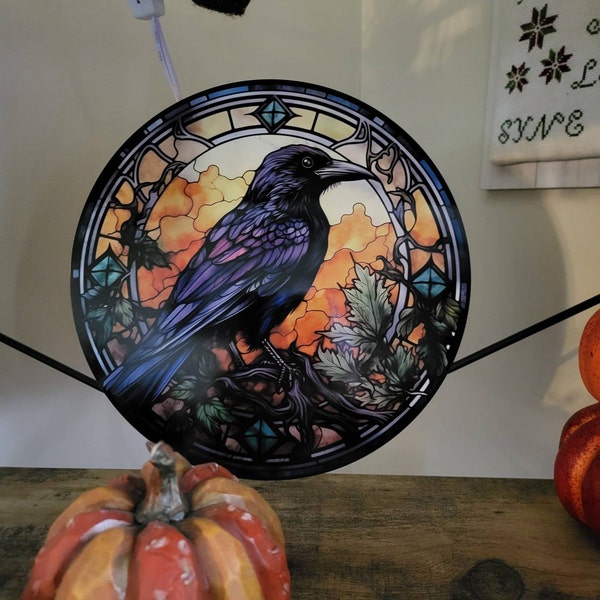 Edgar Allan Poe Decor, Raven Sign, Crow Wreath Attachment, Crow Metal ...