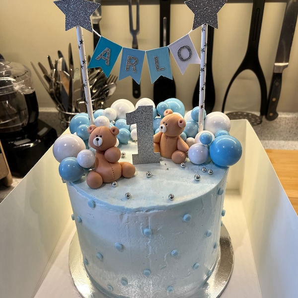 Personalized Boys Cake Topper Boys Cake Bunting Custom Cake Topper ...
