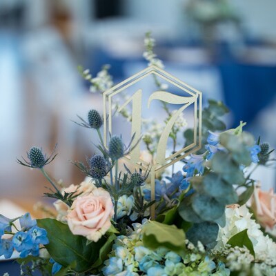 Gold Table Numbers Hexagon Table Numbers - Etsy