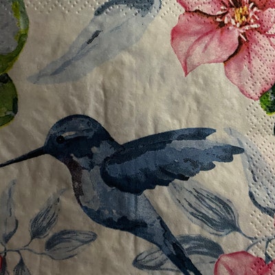 3 Decoupage Paper Napkins Blue Hummingbird Crafting Tissue - Etsy