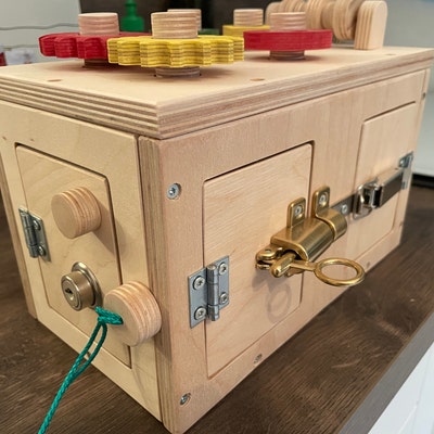 Busy Box, Toy House, Lock Box, Sensory, Activity, Busyboard, Wooden Toy ...