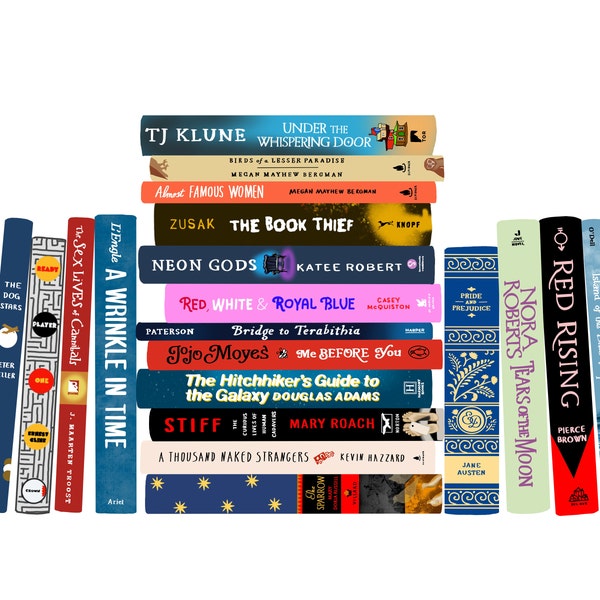 Custom 15 Book Stack Illustration - DIGITAL ONLY - up to 15 Books - Etsy