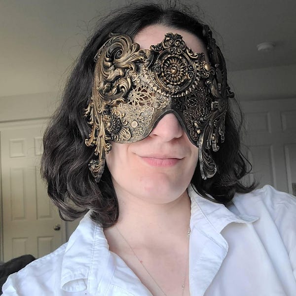 Blind Gothic Masquerade Mask for Him and Her, Filigree Moon Mask ...