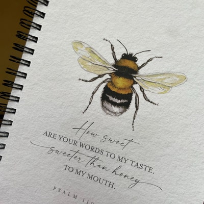 Printable GIFT TAGS Honey Bee Bible Verse Watercolor Art - Etsy