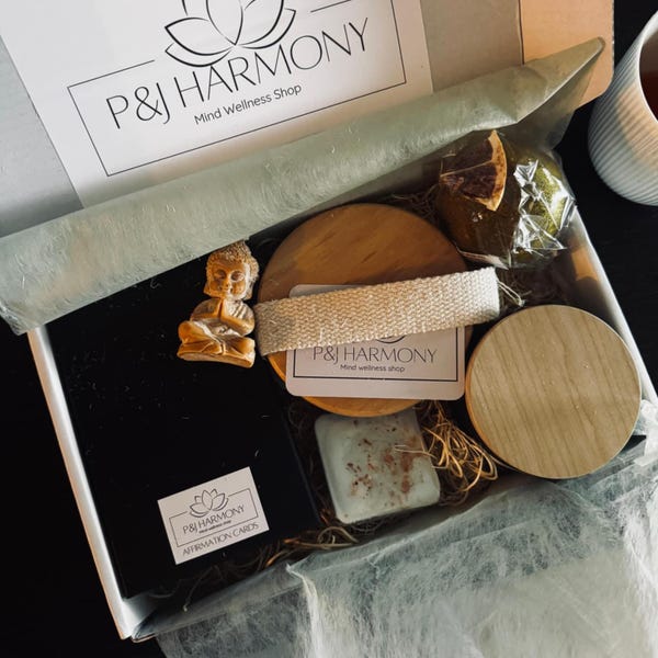 Self-care Harmony Bundle, Gift Box, Meditation, Soya Candle ...