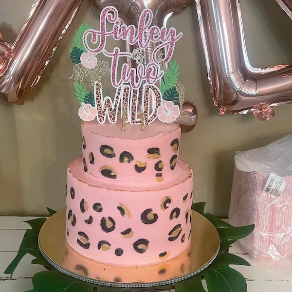 Personalized TWO Wild Cake Topper Jungle Theme Cake Topper Safari Theme ...