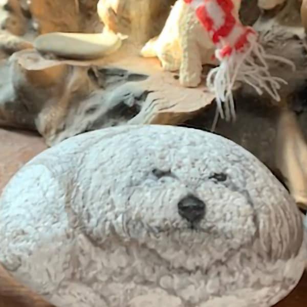 Dog Portraits on Rocks - Pet Portrait - Ready Made Painted Dogs on Rock ...